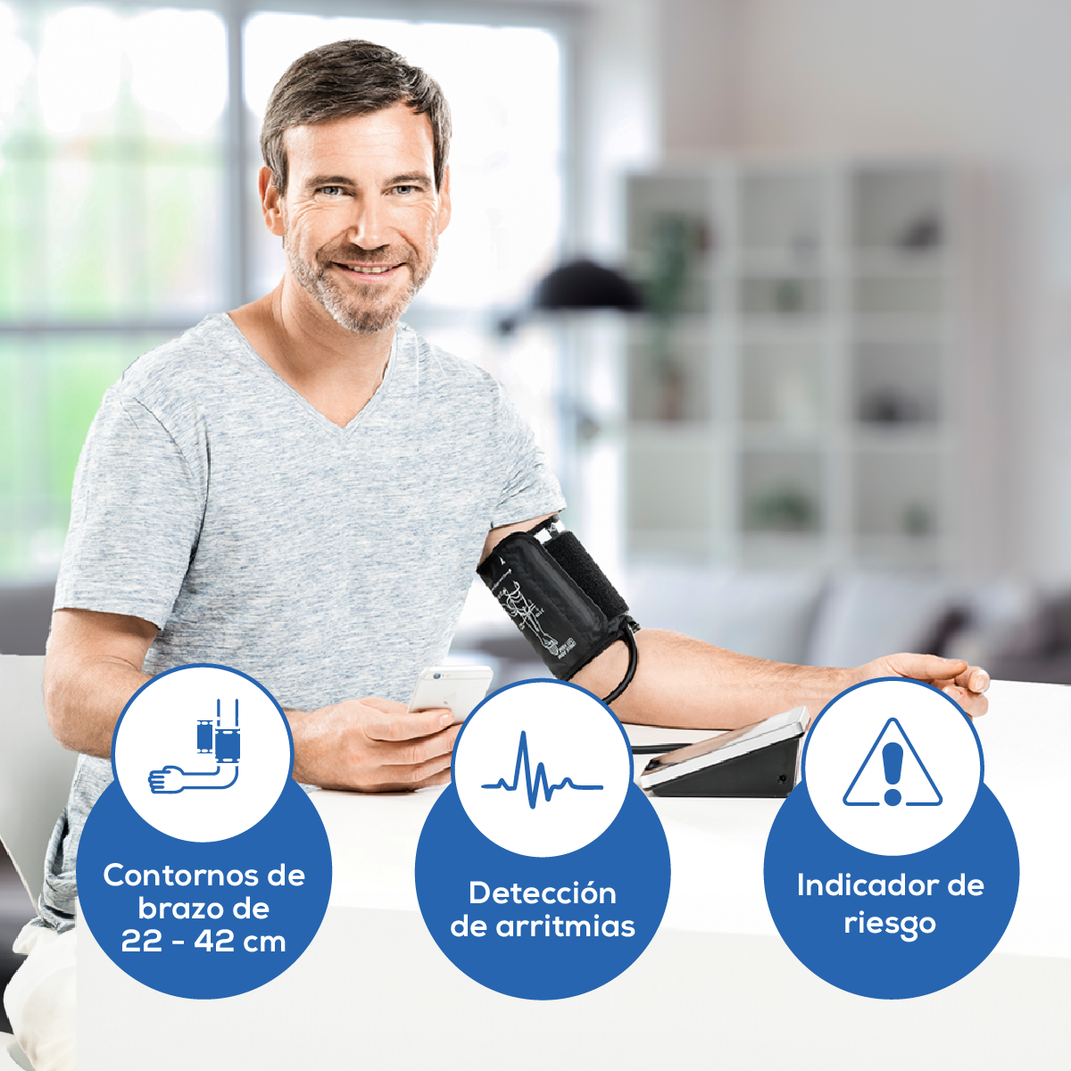 Baumanómetro Digital de brazo BM58, medidor de presión arterial y de p – HERGOM MEDICAL