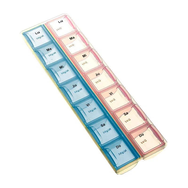 Pastillero organizador semanal con doble compartimento para Fácil plan ...